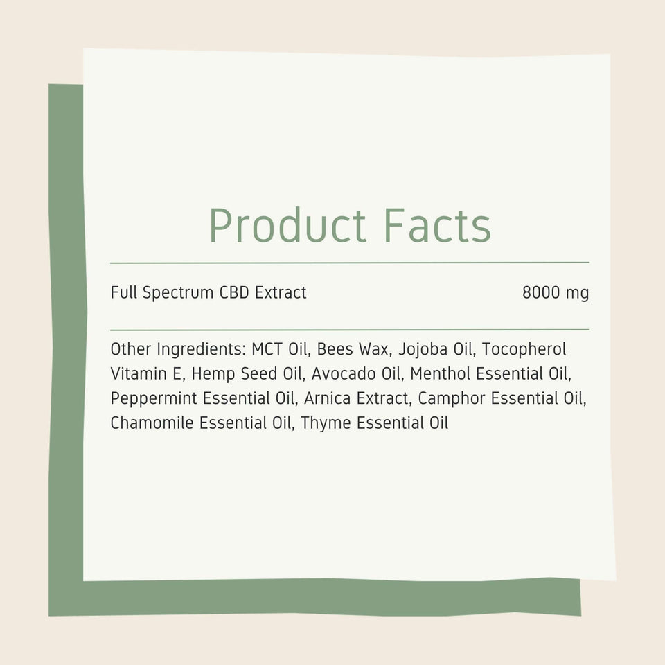 CBD Muscle Balm | 8000mg, Full Spectrum, Natural Ingredients